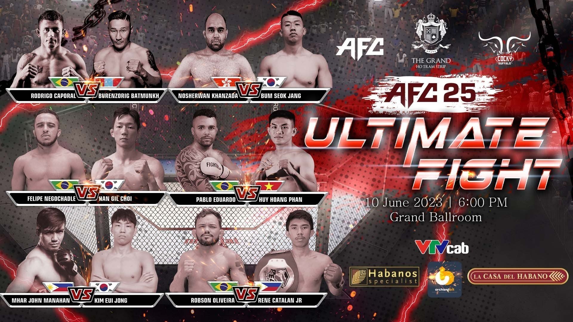 Trực tiếp AFC 25: Robson Oliviera trở lại tranh đai vô địch MMA